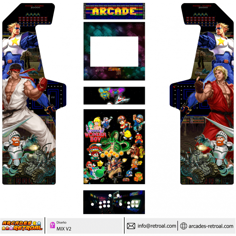 Mix V2 - Vinilos para arcade - Arcades Retroal - Tienda de componentes